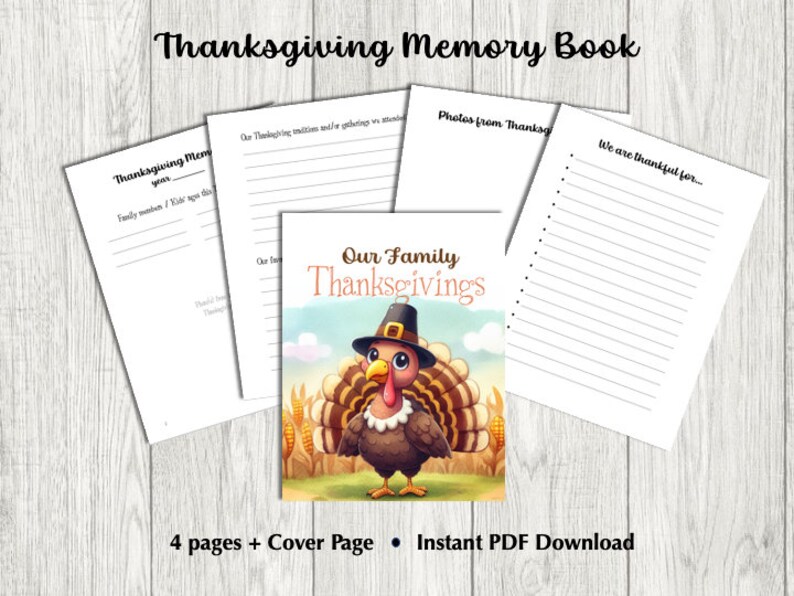 Printable Thanksgiving Memory Book | Thanksgiving Memories | Printable ...