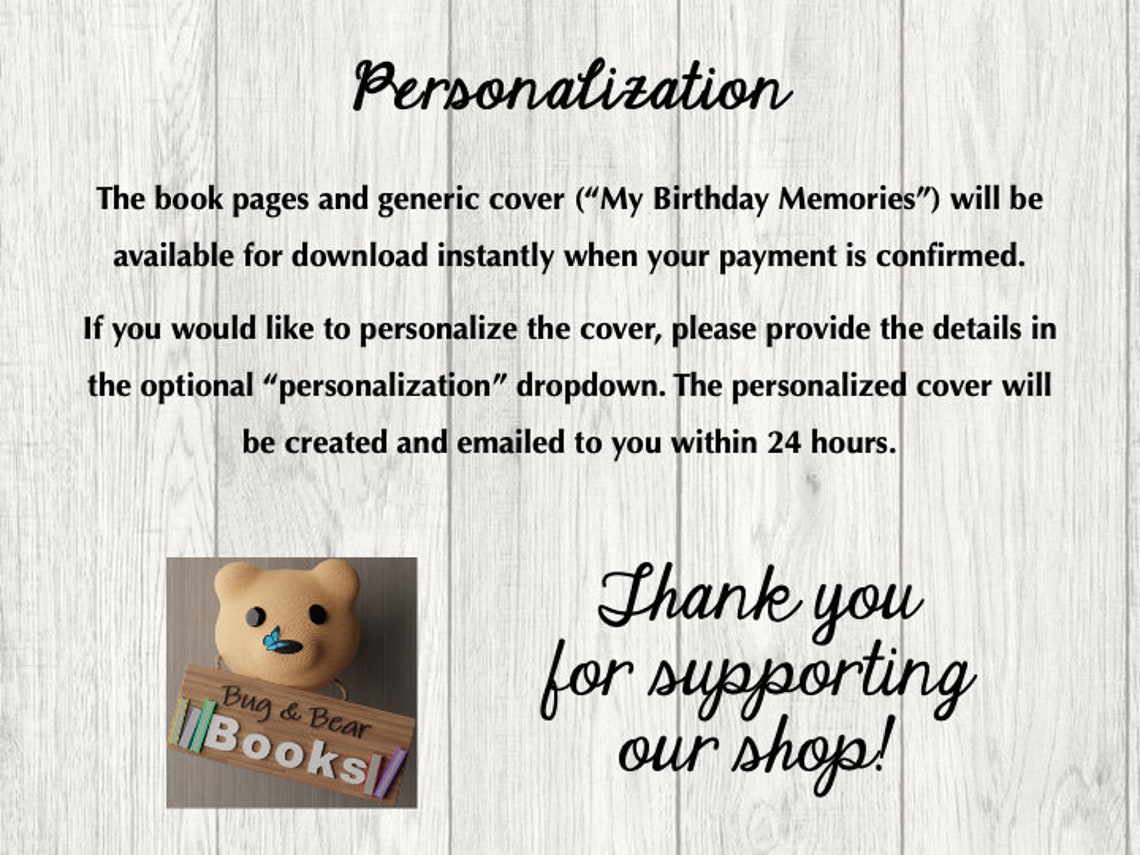 Printable Birthday Memory Book Birthday Memory Book Child Memory Book ...