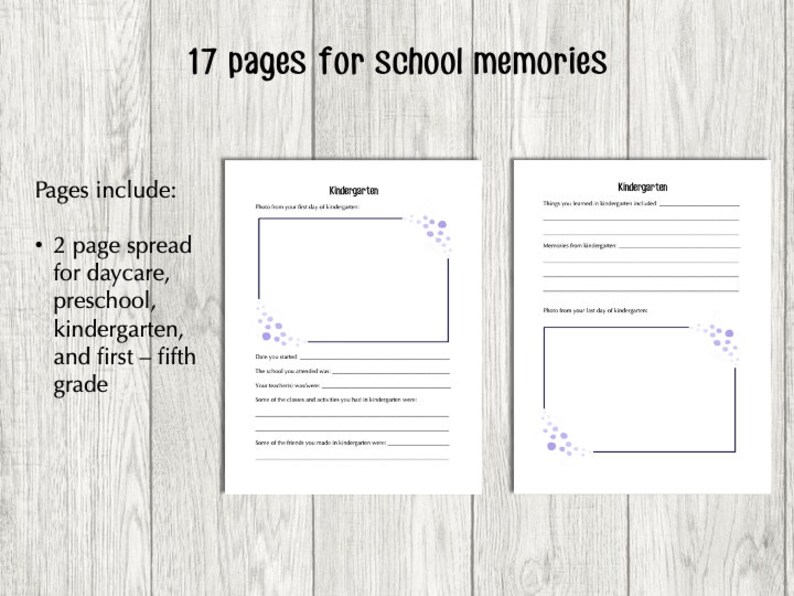 Printable Child Memory Book Baby Memory Book Toddler - Etsy