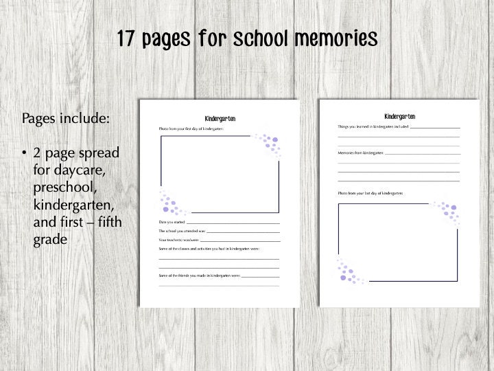 Printable Child Memory Book Baby Memory Book Toddler Memory Book Baby ...