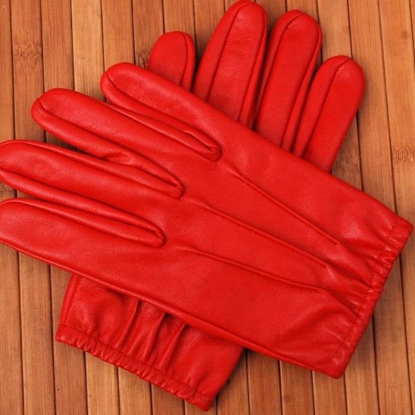 Red Leather Gloves - Etsy