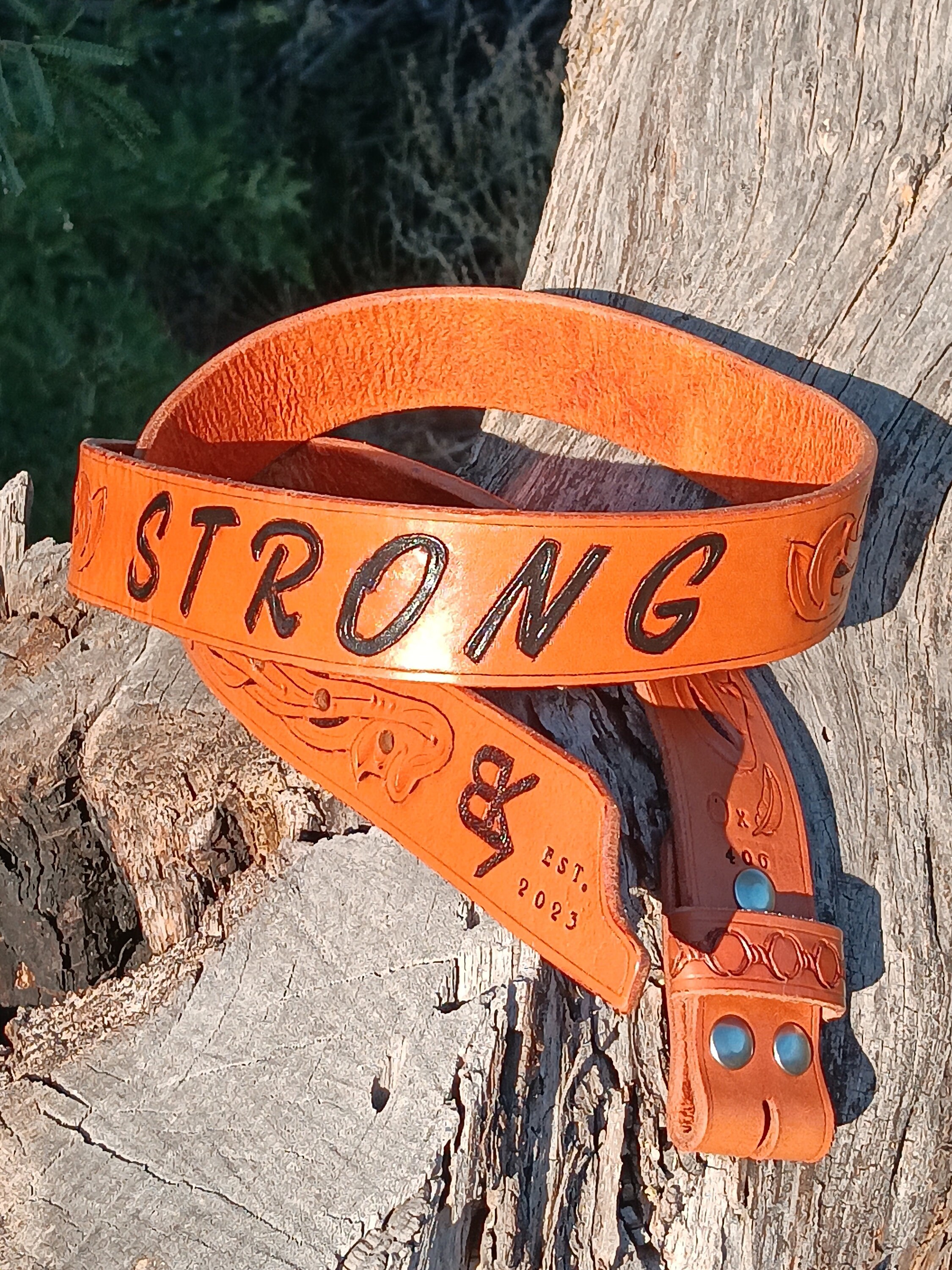 Custom Tooled Leather Belt Western Wedding - Etsy