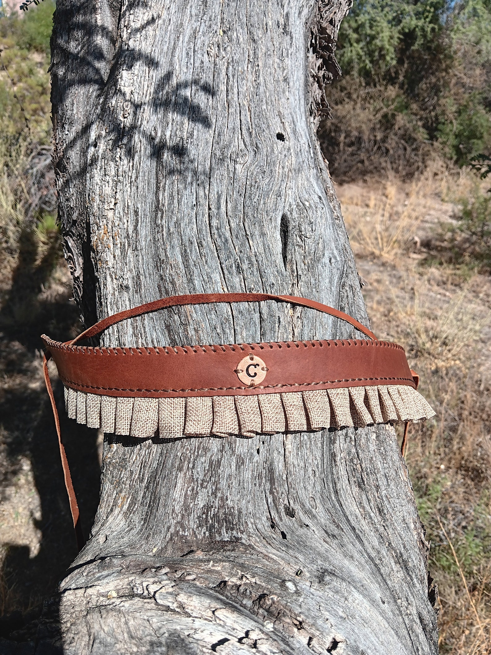 Western Rustic Wedding Custom Leather and Burlap Garter, Hand Crafted ...