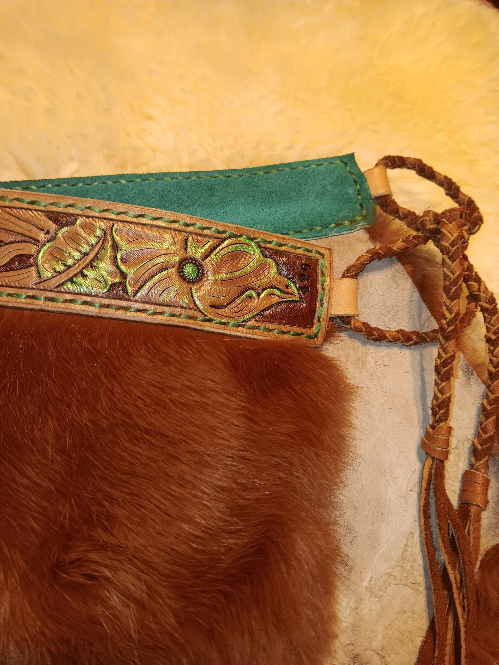 Hand Tooled Leather & Rabbit Fur Loincloth Suede Costume Festival Play ...