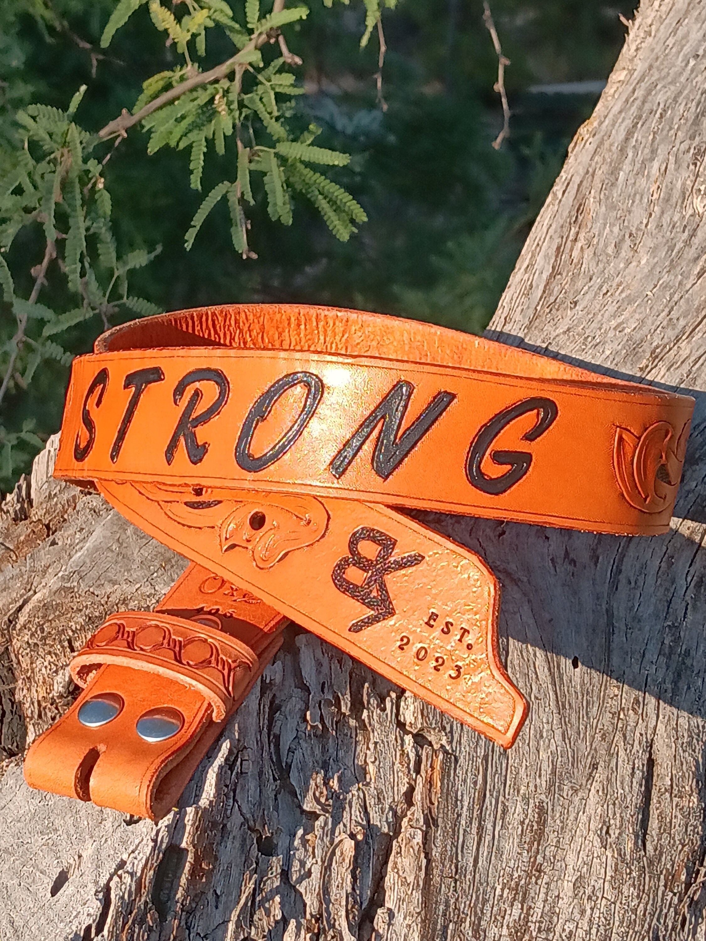 Custom Tooled Leather Belt Western Wedding - Etsy