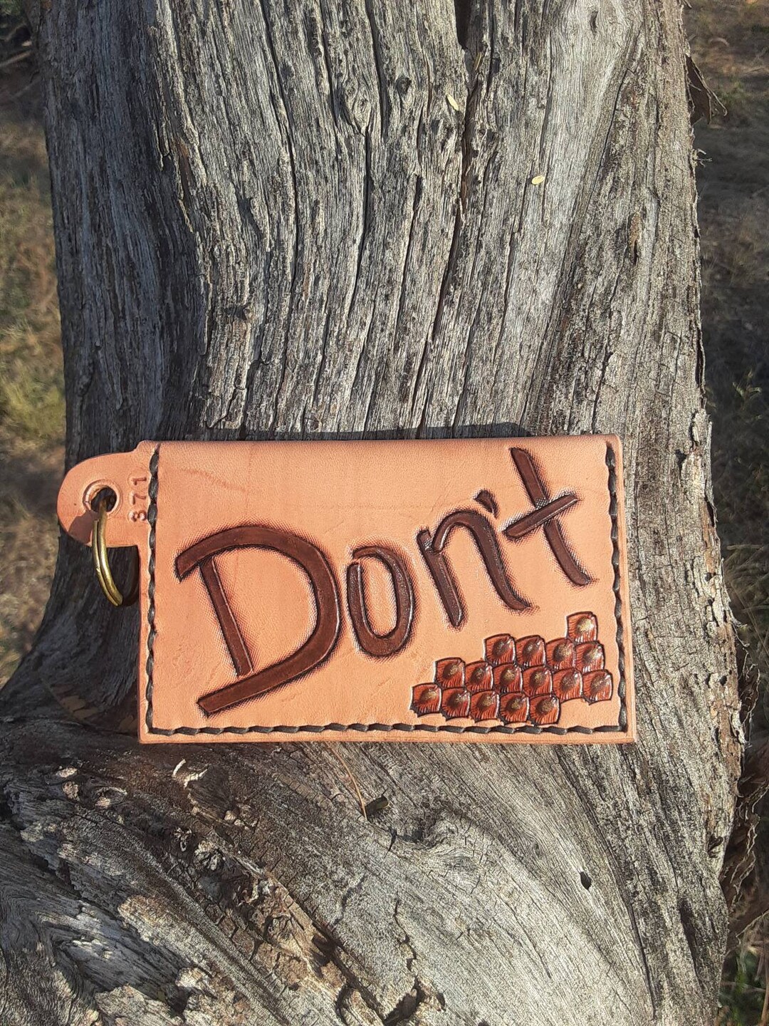 Don't Western Hand Tooled Leather Card Wallet, Keychain, OOAK, DTOM ...