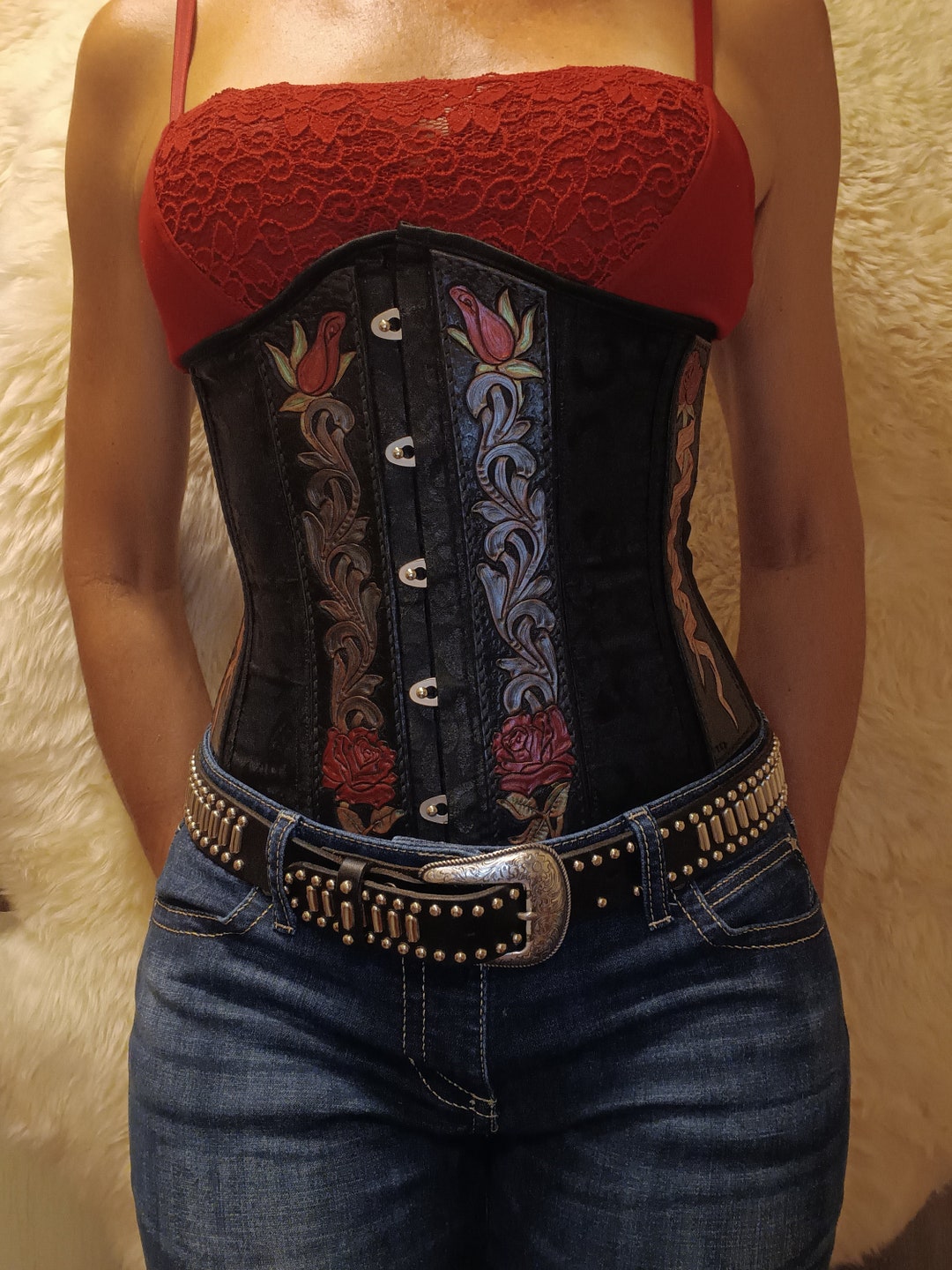Custom Underbust Corset Tooled Leather Panels, SASS, CAS - Etsy