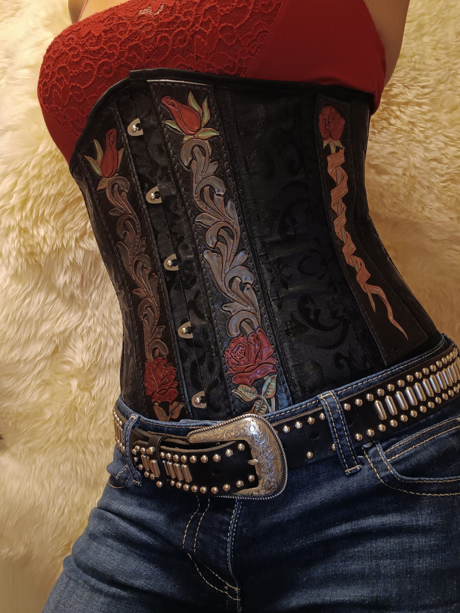 Custom Underbust Corset Tooled Leather Panels, SASS, CAS - Etsy