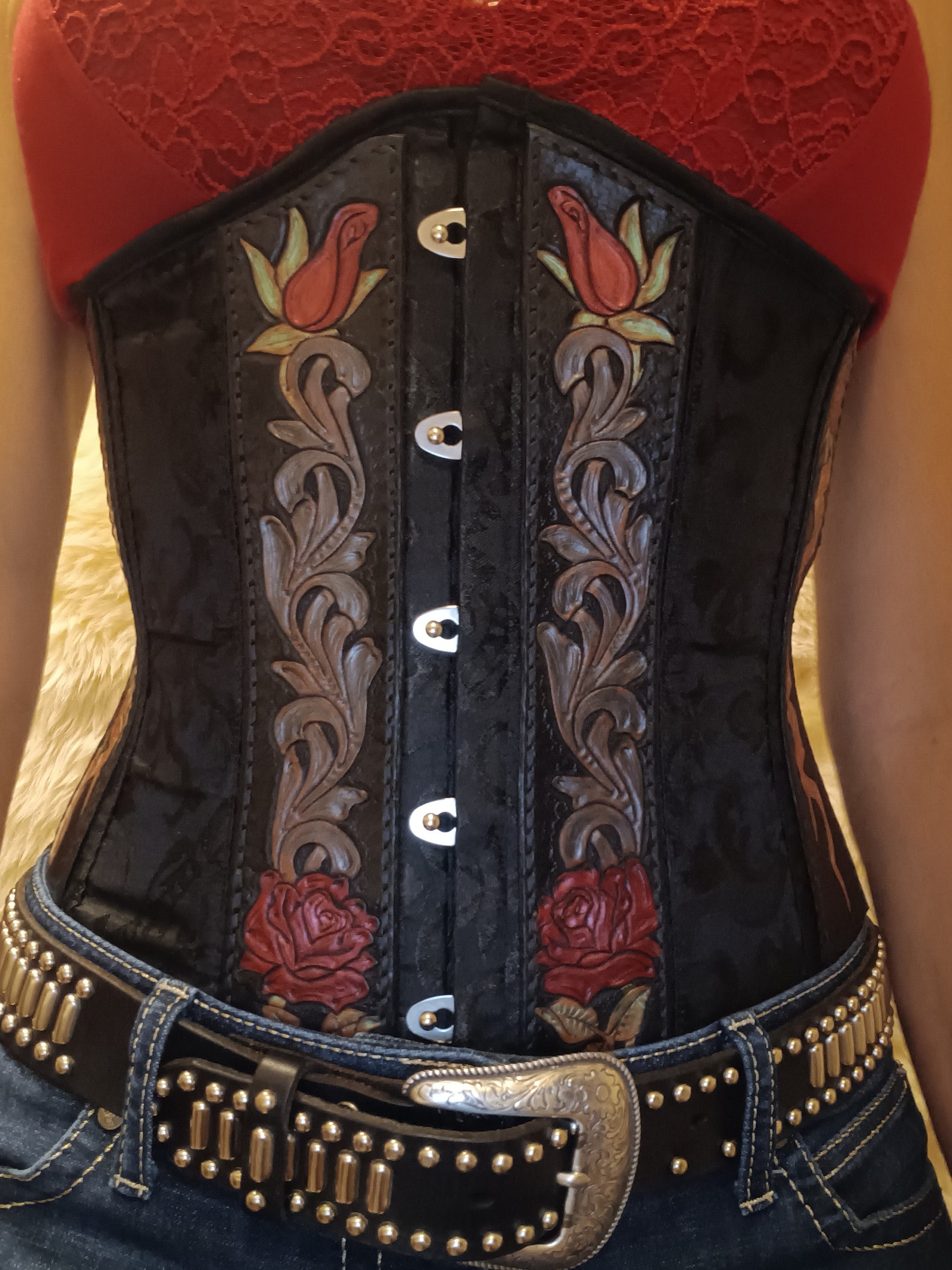 Custom Underbust Corset Tooled Leather Panels, SASS, CAS - Etsy