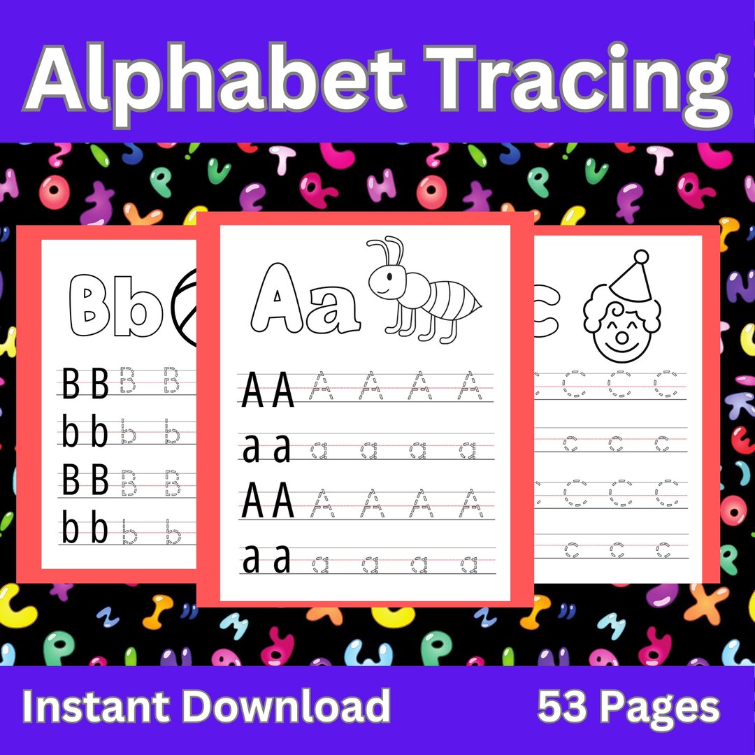 ABC Alphabet Trace, Write, and Color Worksheets, Handwriting Practice ...