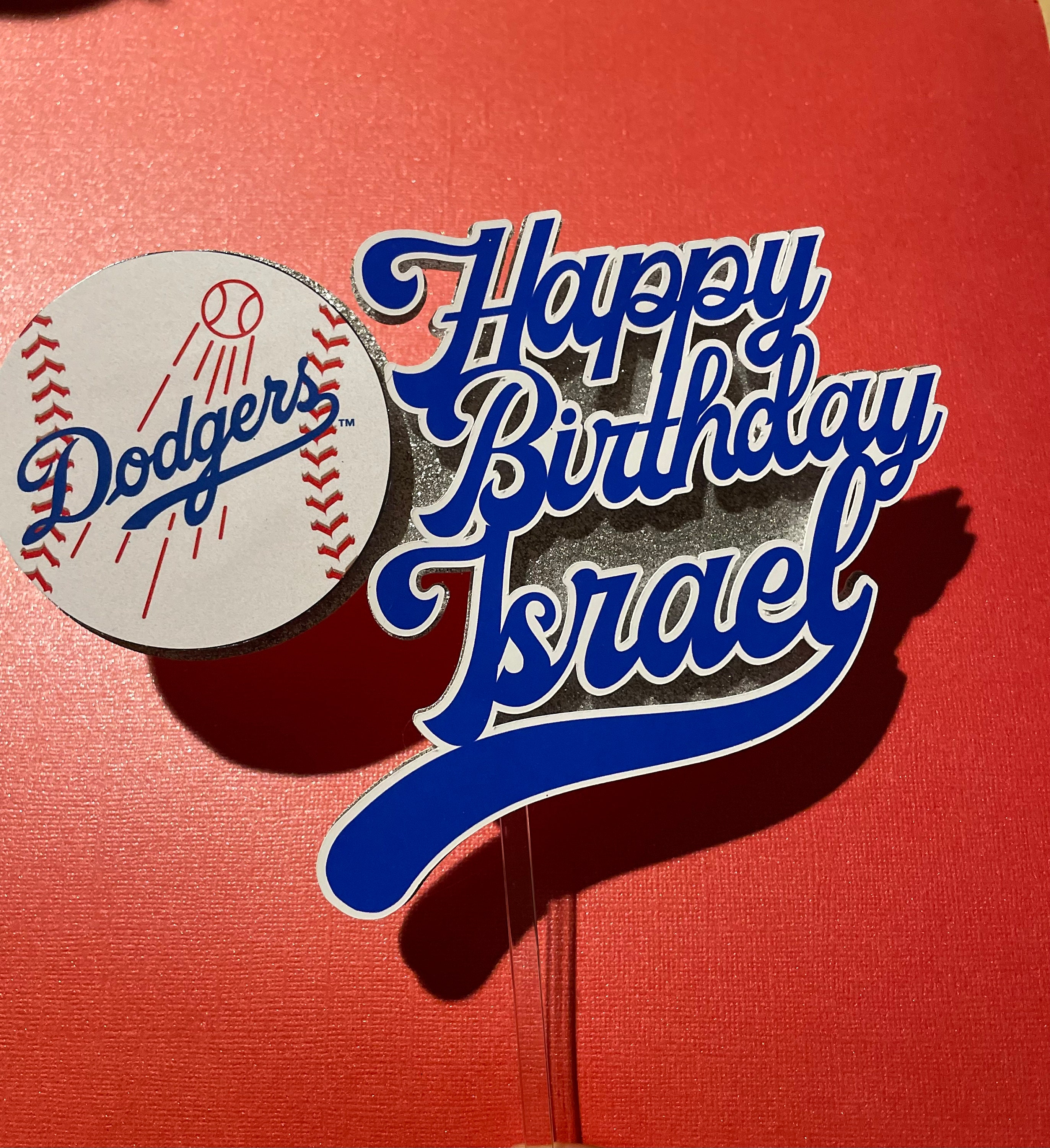 Dodgers Theme Cake Topper - Etsy