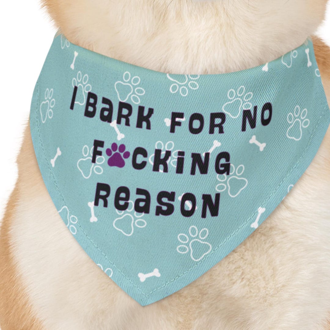 I Bark for No Reason, Funny Dog Bandana and Collar | Trendy and Unique ...