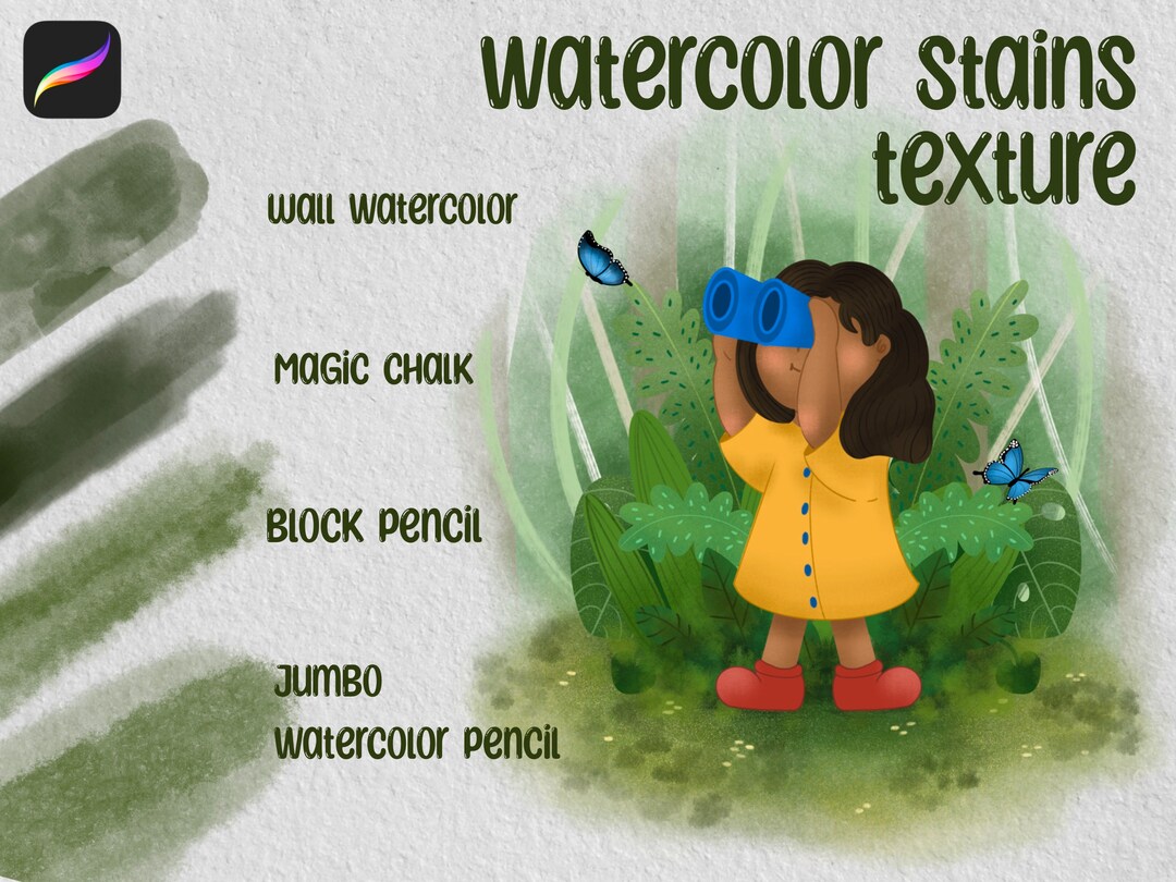 Procreate Brushes Watercolor Stain Digital Brush Set - Etsy