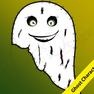 Smiling Ghost SVG, Cute Ghost Character, Happy Ghost SVG, Cute Ghost ...
