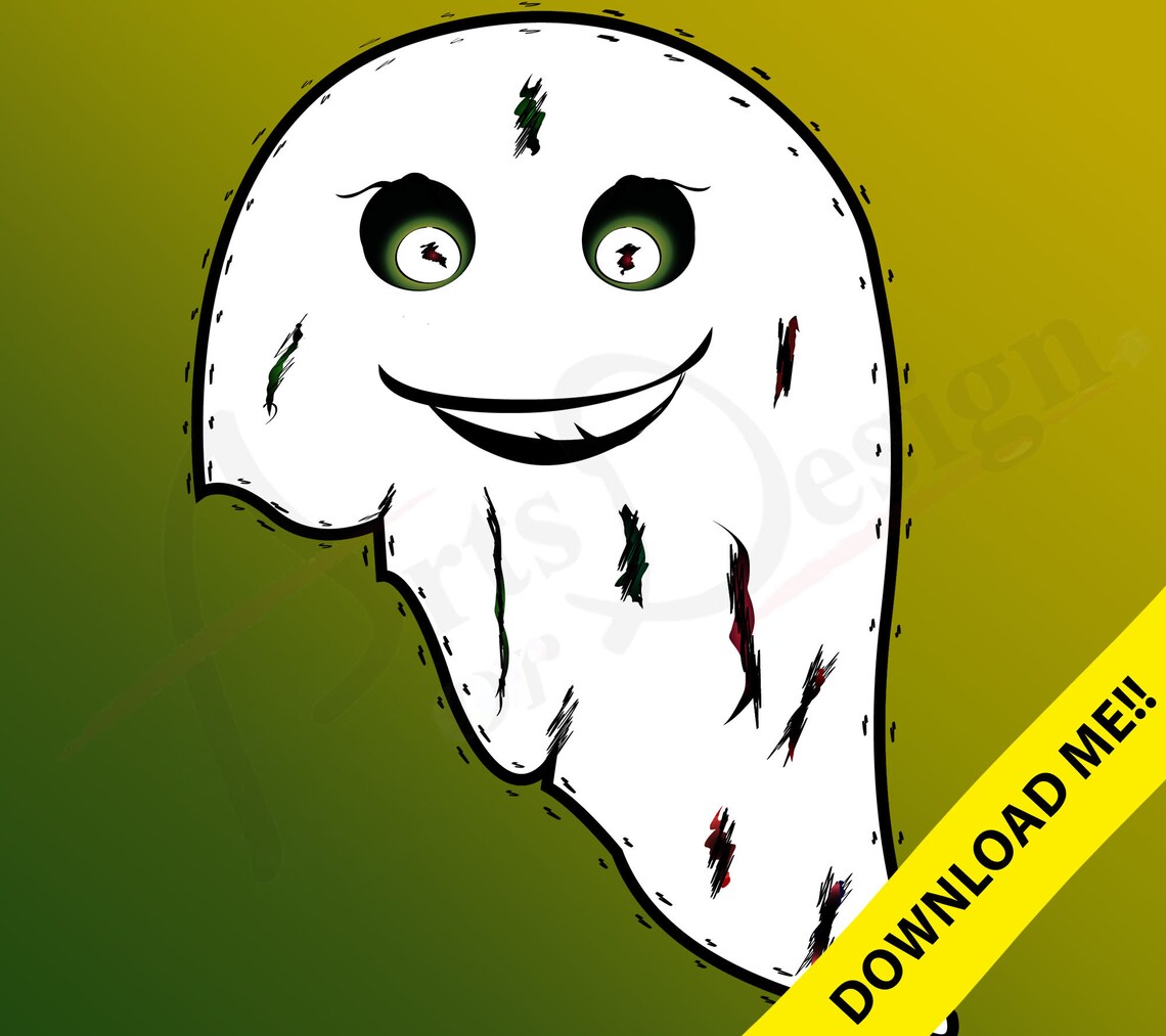 Smiling Ghost SVG, Cute Ghost Character, Happy Ghost SVG, Cute Ghost ...