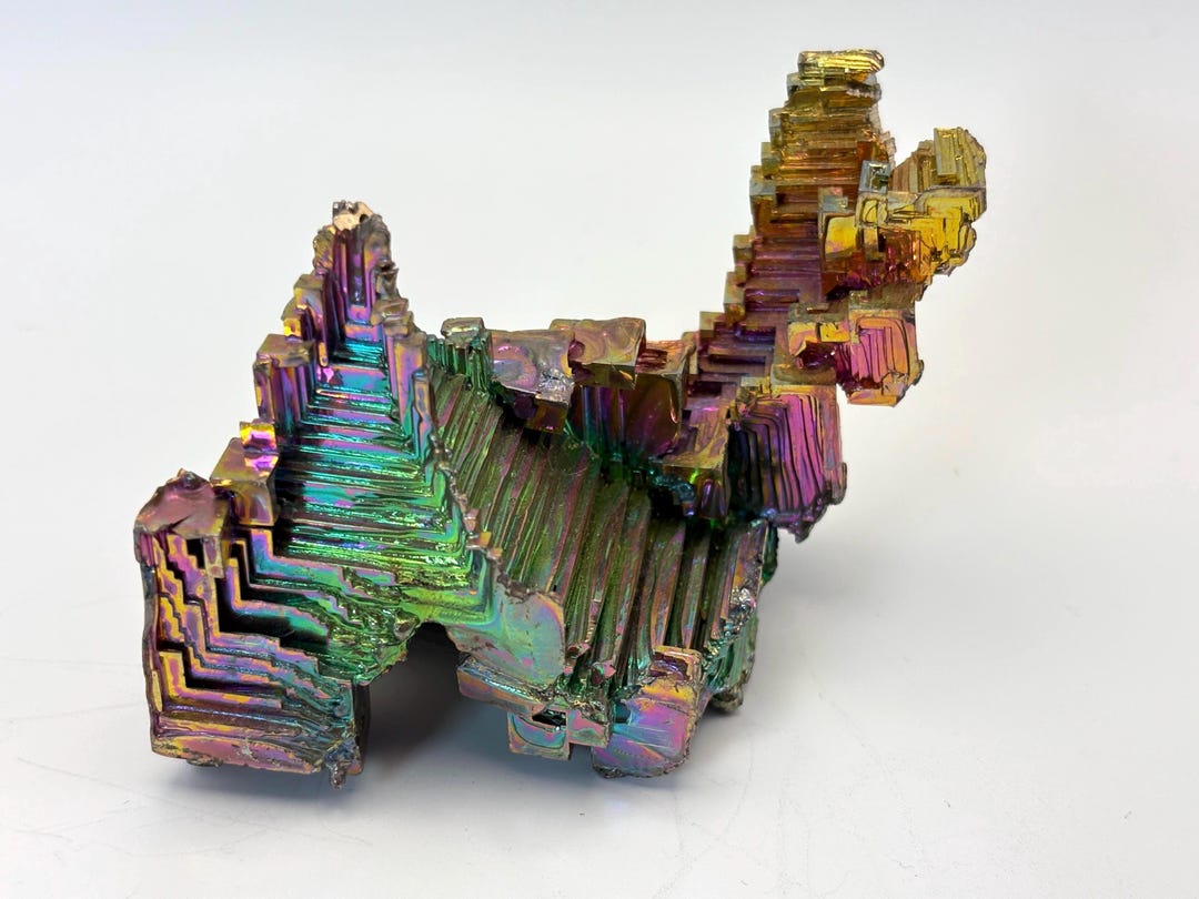 Iridescent Bismuth Crystal: Sacred Geometry Decor for Harmony and ...