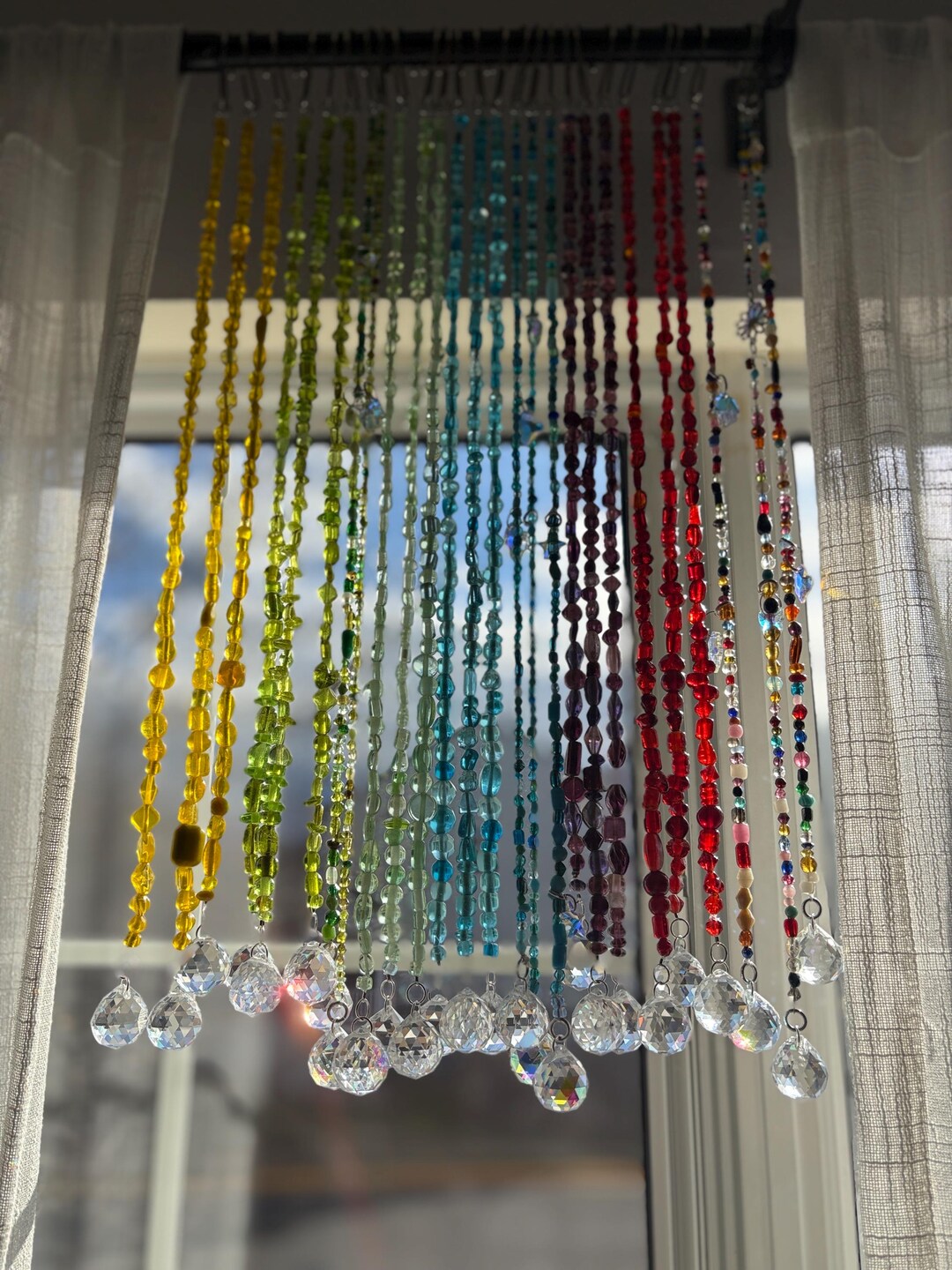 Bead Suncatcher: Rainbow Glass New Style Prism Light Catcher Bead ...