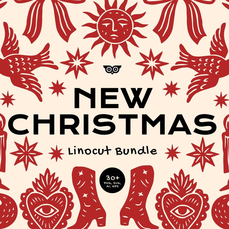 Christmas New Linocut - Etsy