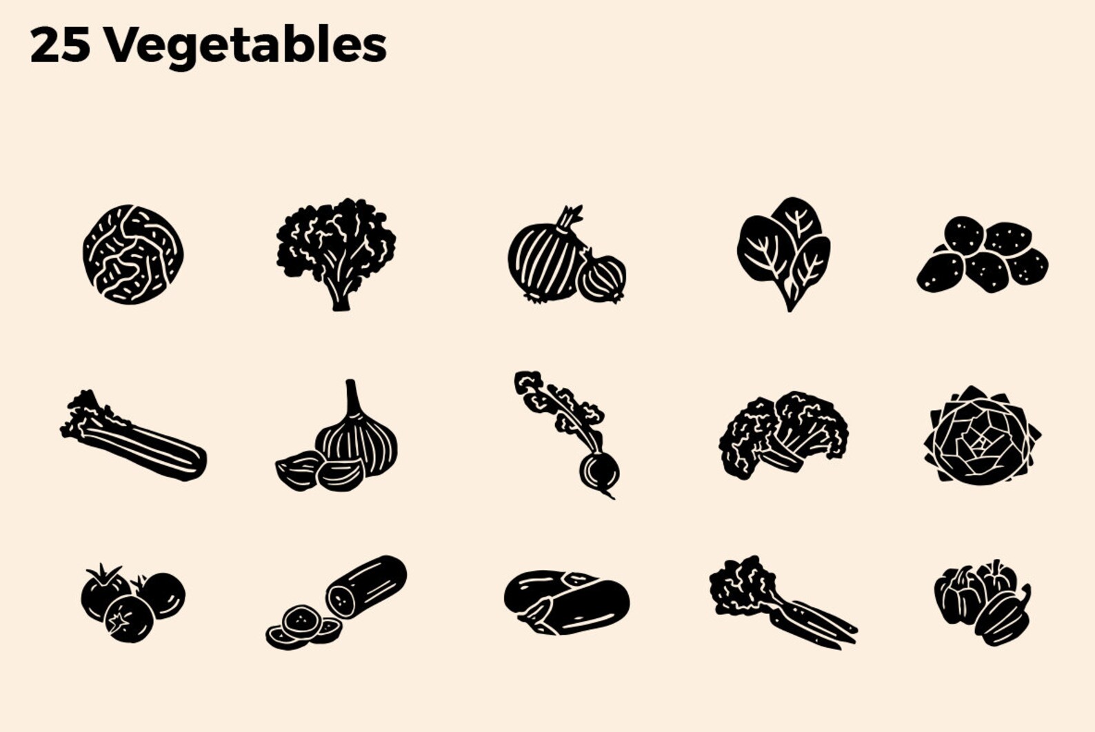 Garden Patch Linocut Bundles | Vegetable Icons | Fruit PNG | Vegetable ...