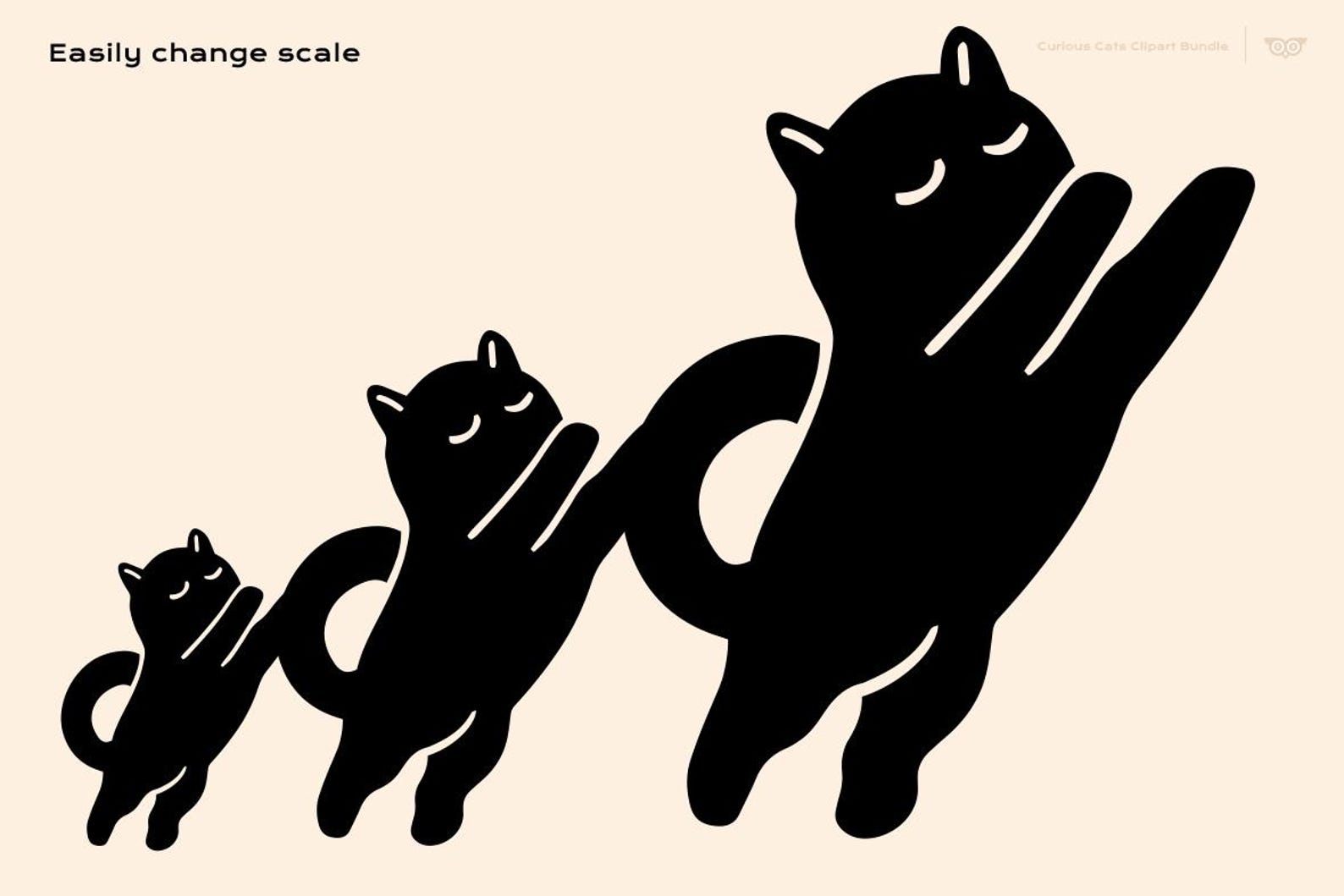 Curious Cats Clipart Bundle, Vector Kittens, Handrawn Cat PNG and SVG ...