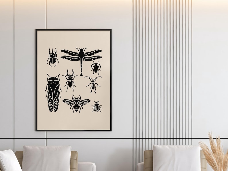 Insects Linocut Clipart, Beetle Handrawn Vectors, PNG Bugs and Insects ...