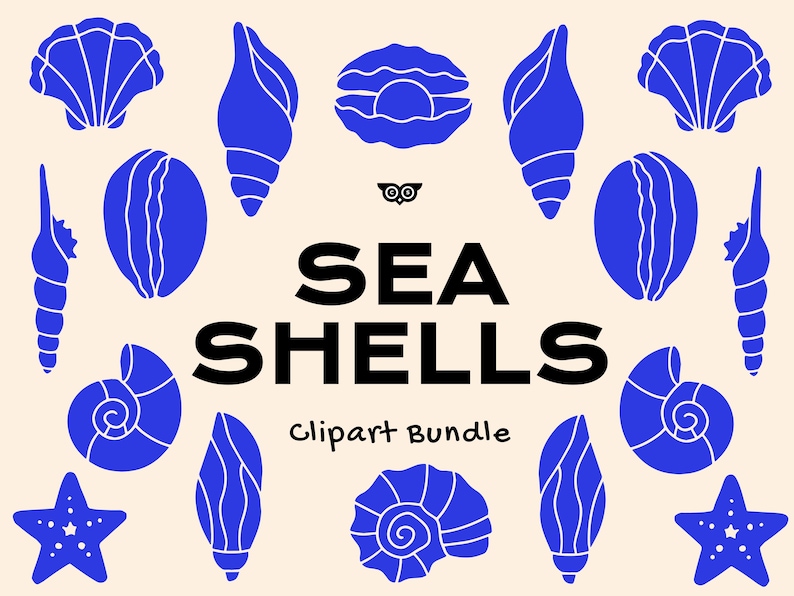 Sea Shells Clipart Bundle, Silhouette Ocean PNG, SVG Under Water Files ...