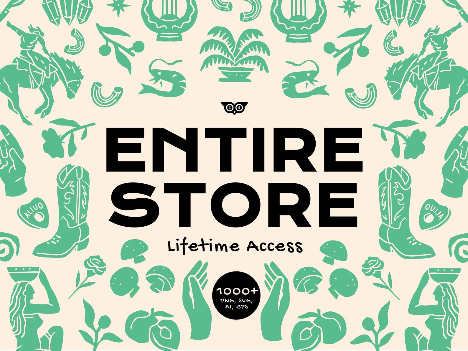 Entire Store Bundle Clipart, Digital Linocut Floral Clipart, Whole Shop ...