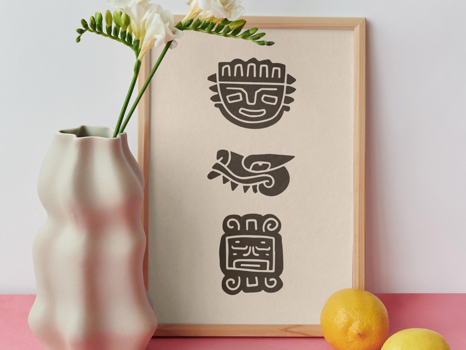 Aztec Linocut Bundle, Handrawn Ancient Silhouette, PNG Mexican Patterns ...