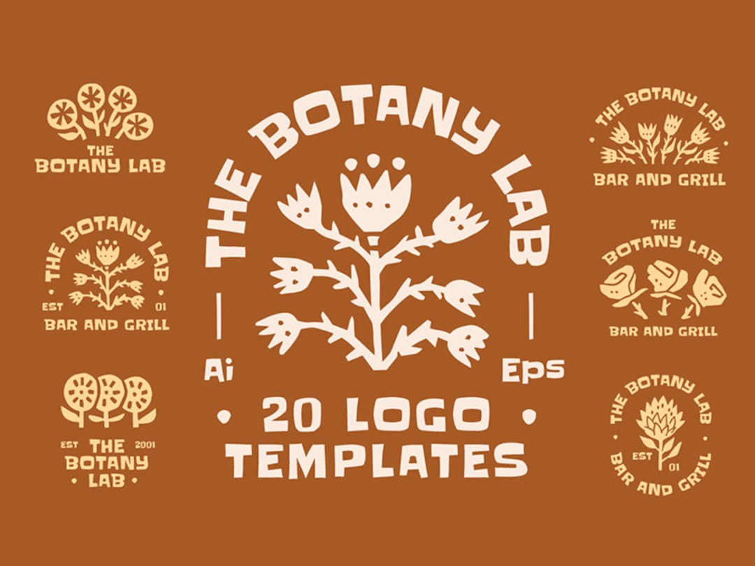 The Botany Lab | Instant Download | Simple Vector | Floral Monogram ...