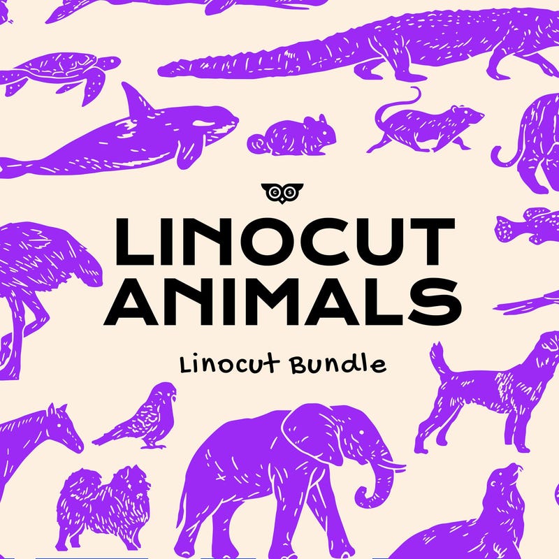 African Animal Linocut - Etsy