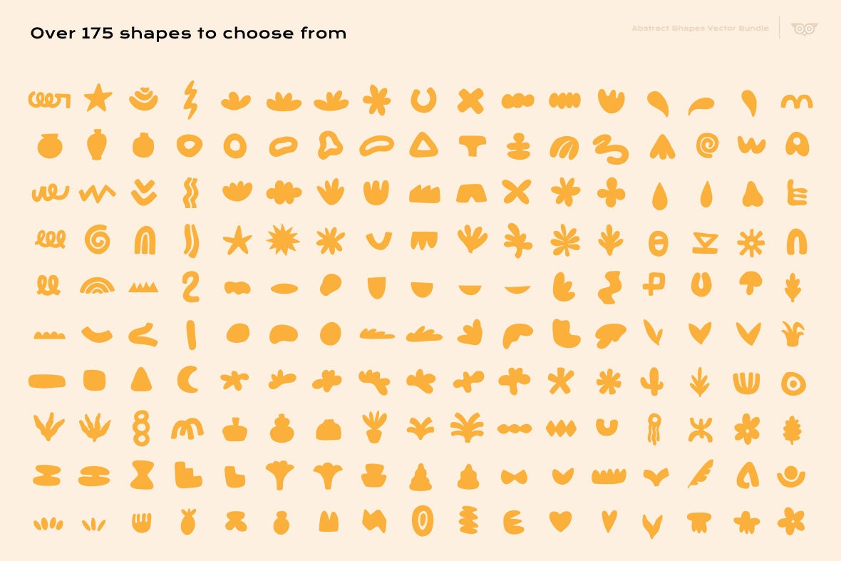 Abstract Shapes Vector Bundle | Abstract Linocut Bundle | Linoprint ...