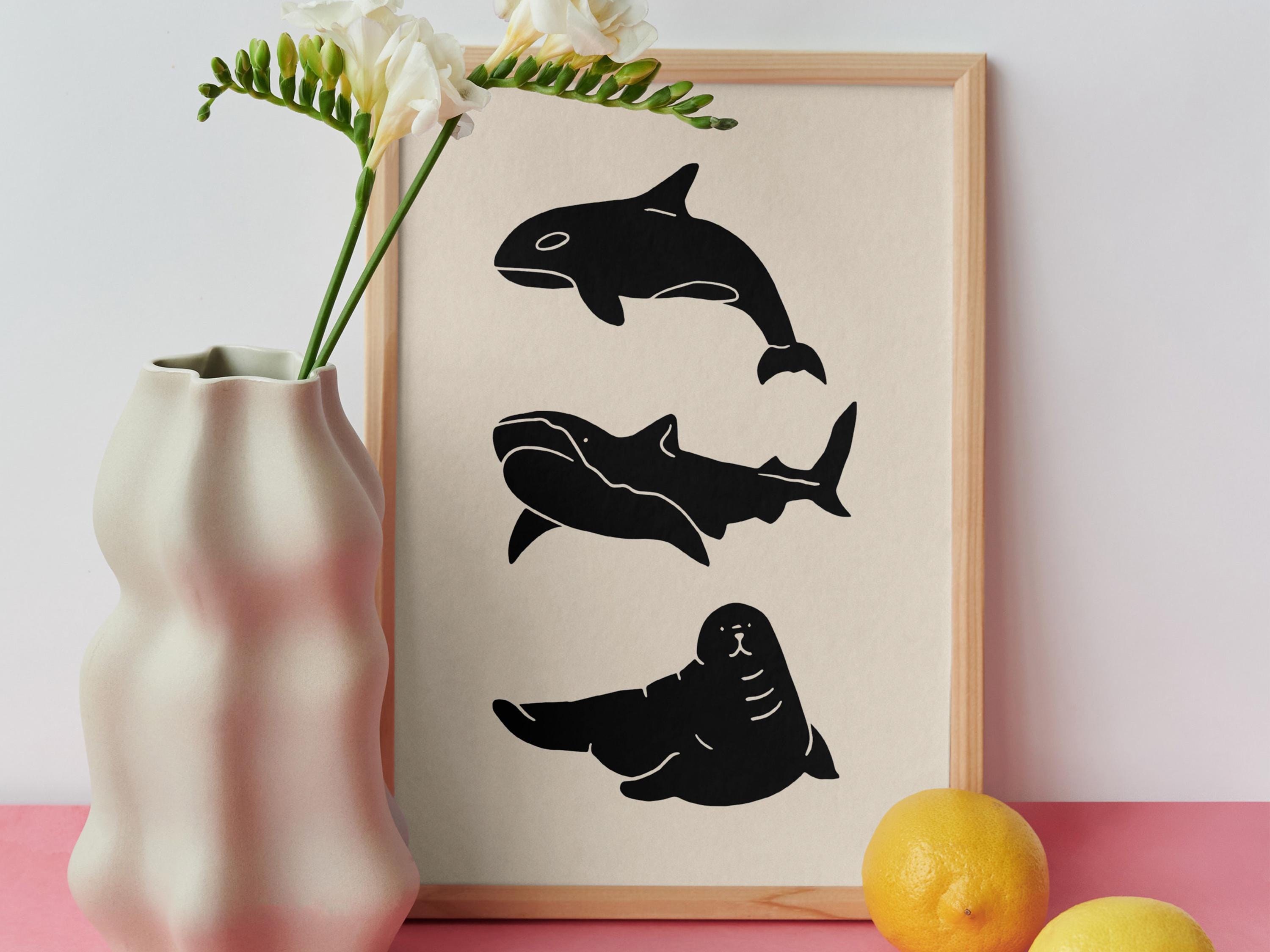 Ocean Animals Clipart Bundle, Handrawn Sea Creature SVG Files, PNG ...