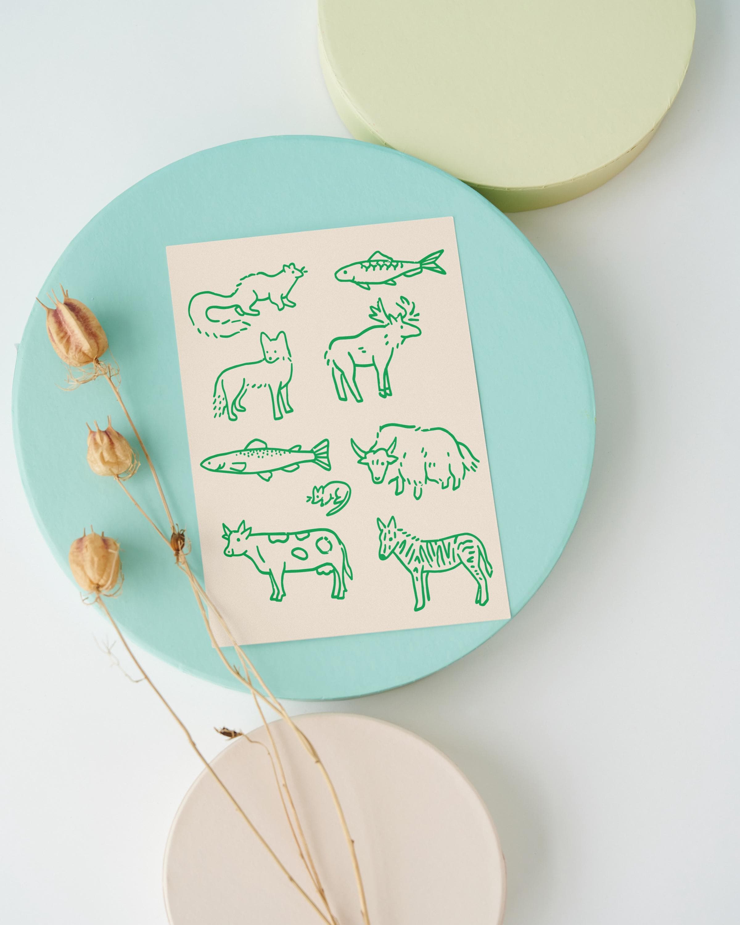 Doodle Animals Clipart Bundle, SVG Animal Drawings, Handrawn Animal ...