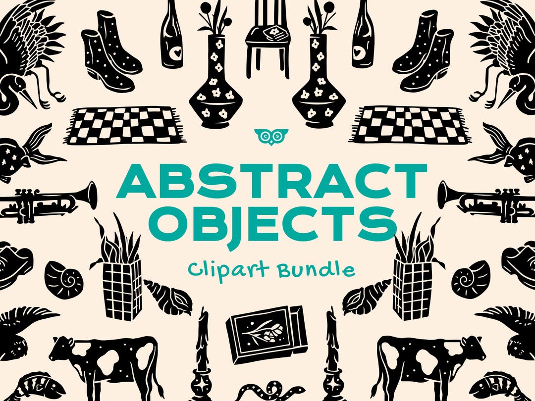 Abstract Objects Clipart Bundle, Decor Vector Files, Home Item PNG ...