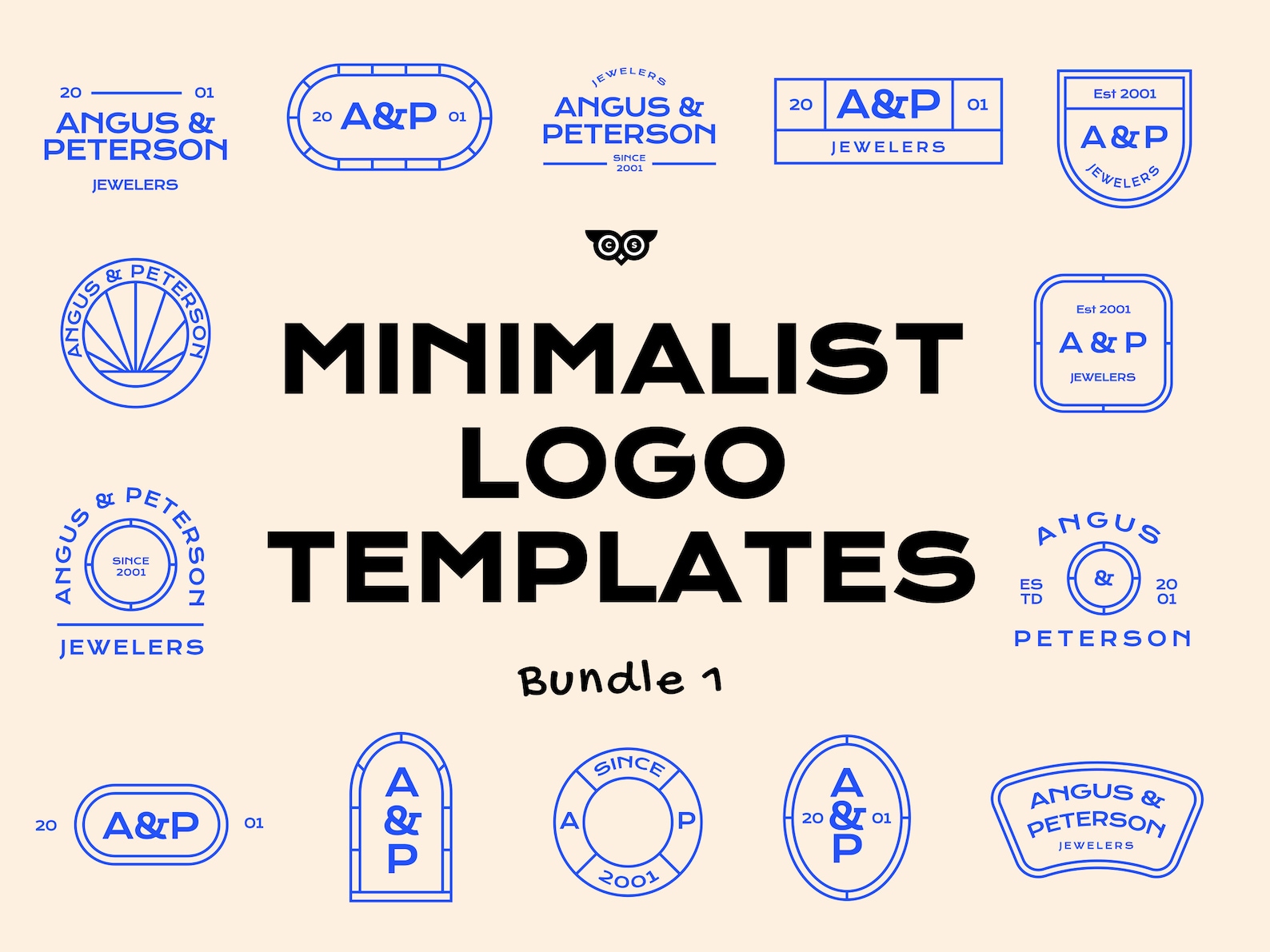 Minimalist Logo Templates Bundle 1 | Instant Download | Simple Vector ...