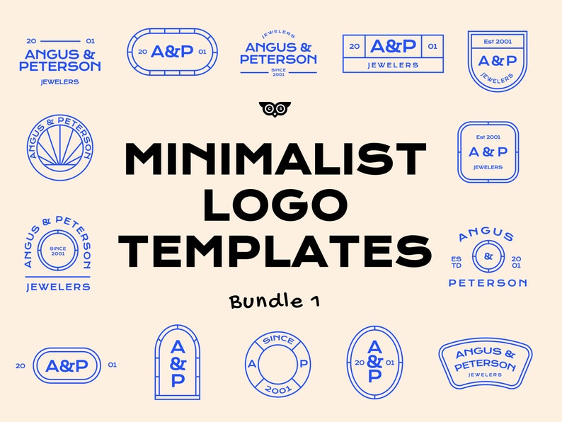 Minimalist Logo Templates Bundle 1 | Instant Download | Simple Vector ...