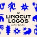 Linocut Logos Vector Bundle | Instant Download | Simple Vector | Text ...