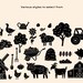 Farm Life Linocut Bundle, Farm Animal Clipart Bundle, Scrapbook Clipart ...