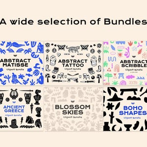 Entire Store Bundle Clipart, Digital Linocut Floral Clipart, Whole Shop ...