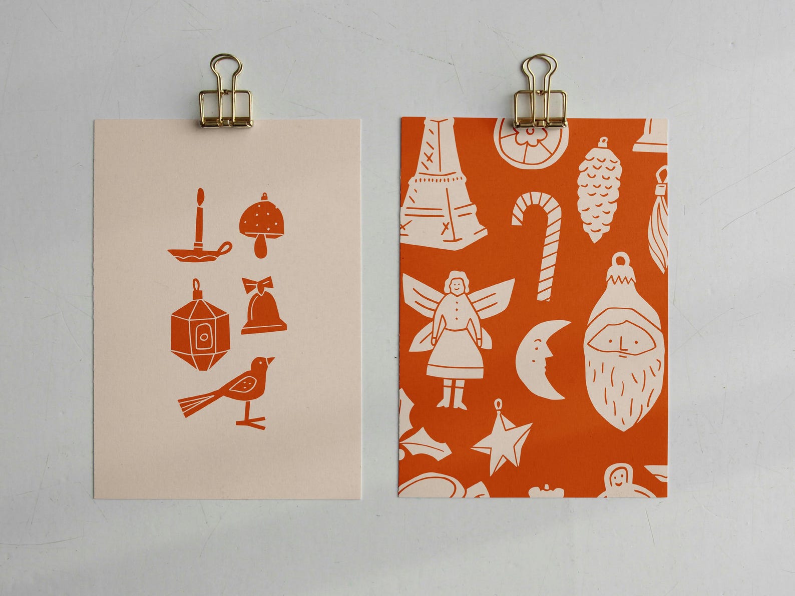 Modern Christmas Linocut Bundle, Silhouette Holiday Season, Jolly ...