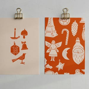 Modern Christmas Linocut Bundle, Silhouette Holiday Season, Jolly ...