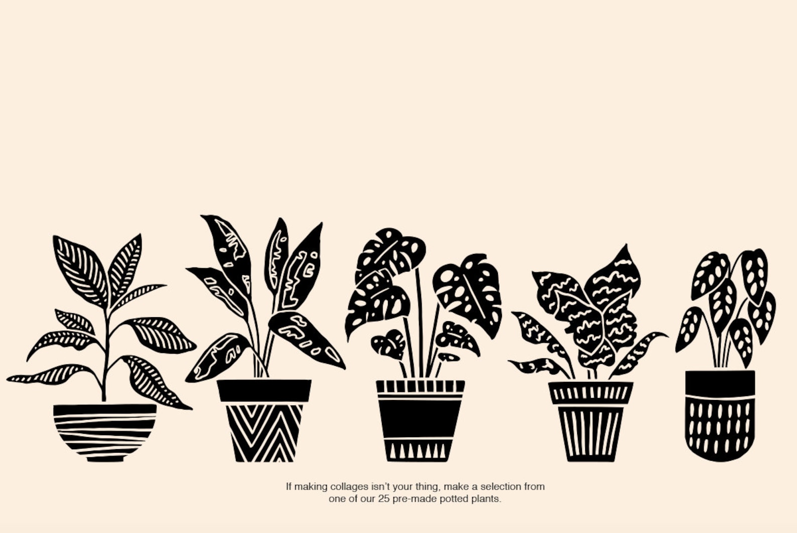 Potted Plants Linocut Bundle | Gardening Linoprint | Floral PNG ...