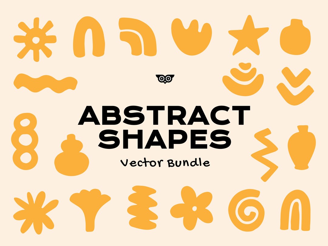 Abstract Shapes Vector Bundle | Abstract Linocut Bundle | Linoprint ...