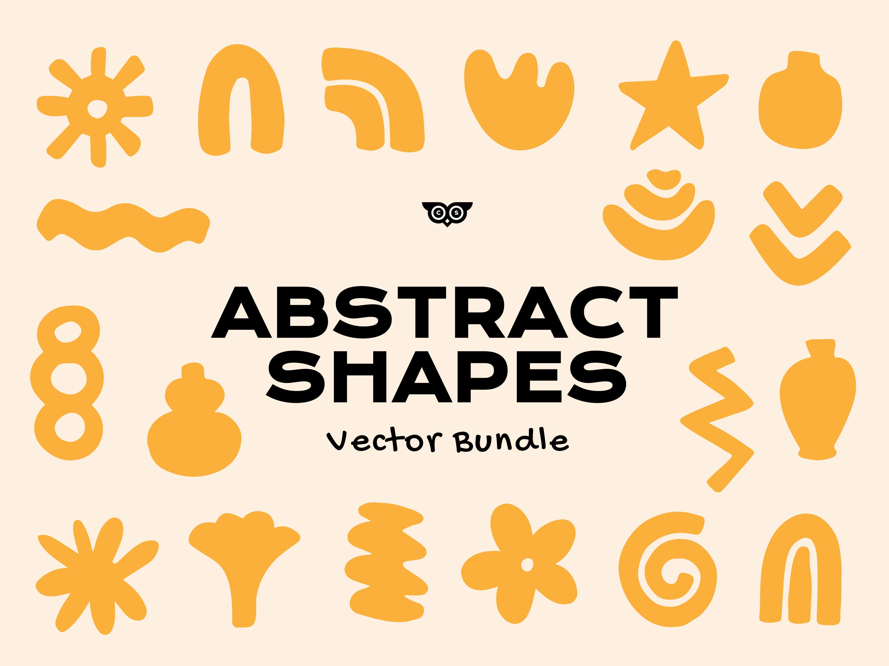 Abstract Shapes Vector Bundle | Abstract Linocut Bundle | Linoprint ...