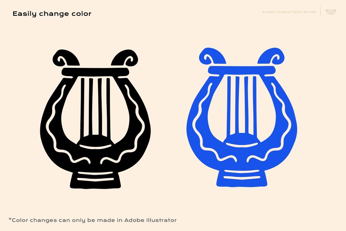 Ancient Greece Clipart Bundle, Linocut Vector Set, Handrawn Greek Art ...