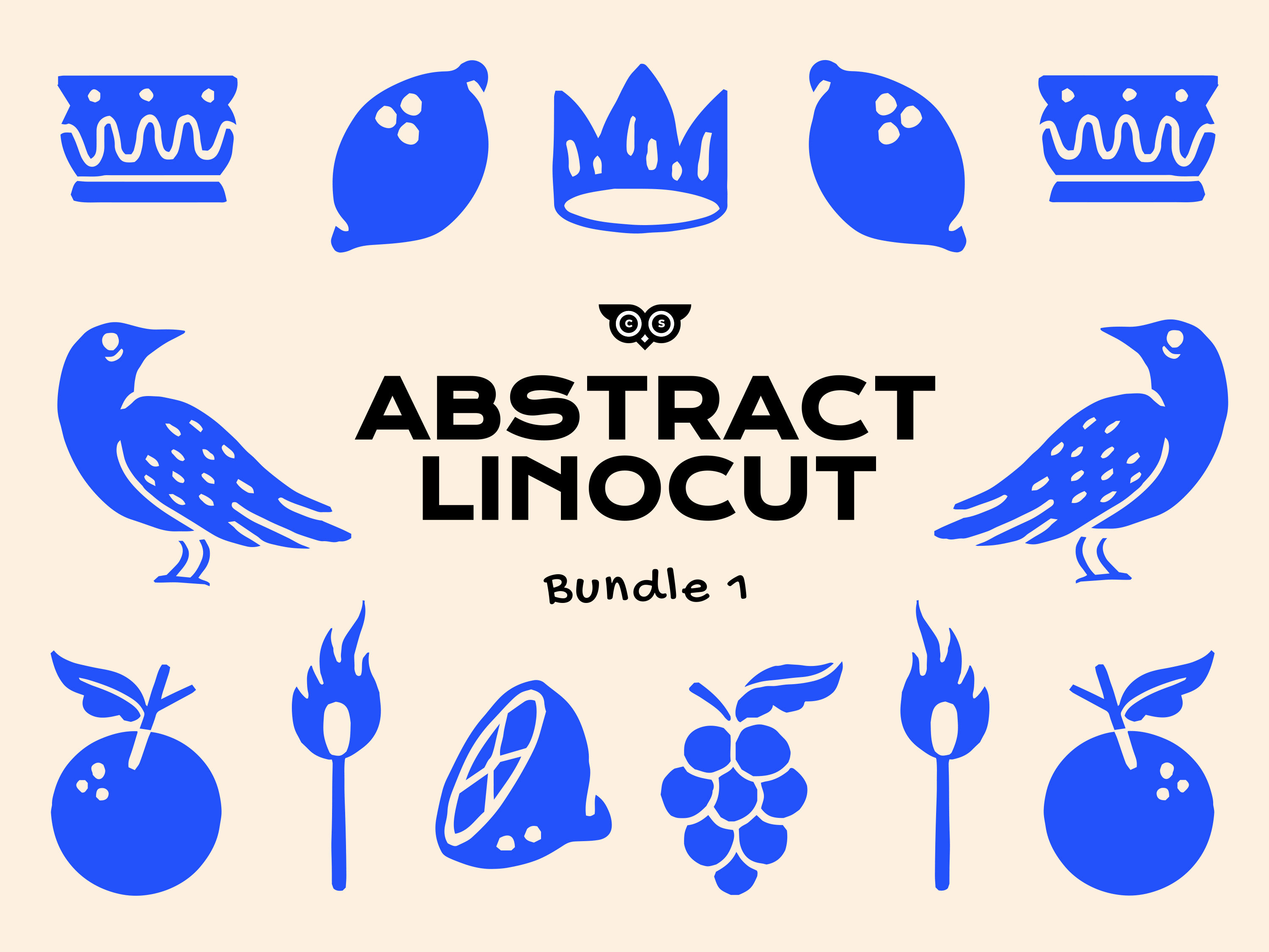 Abstract Linocut Bundle | Linoprint Vector | Bold Art Design | Instant Download | Animal Art ...