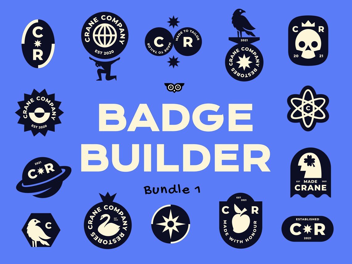 Badge Builder Bundle 1 | Instant Download | Simple Vector | Text ...