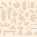 Boho Shapes Clipart Bundle, Handrawn Linocut Vectors, Shape PNG Files ...