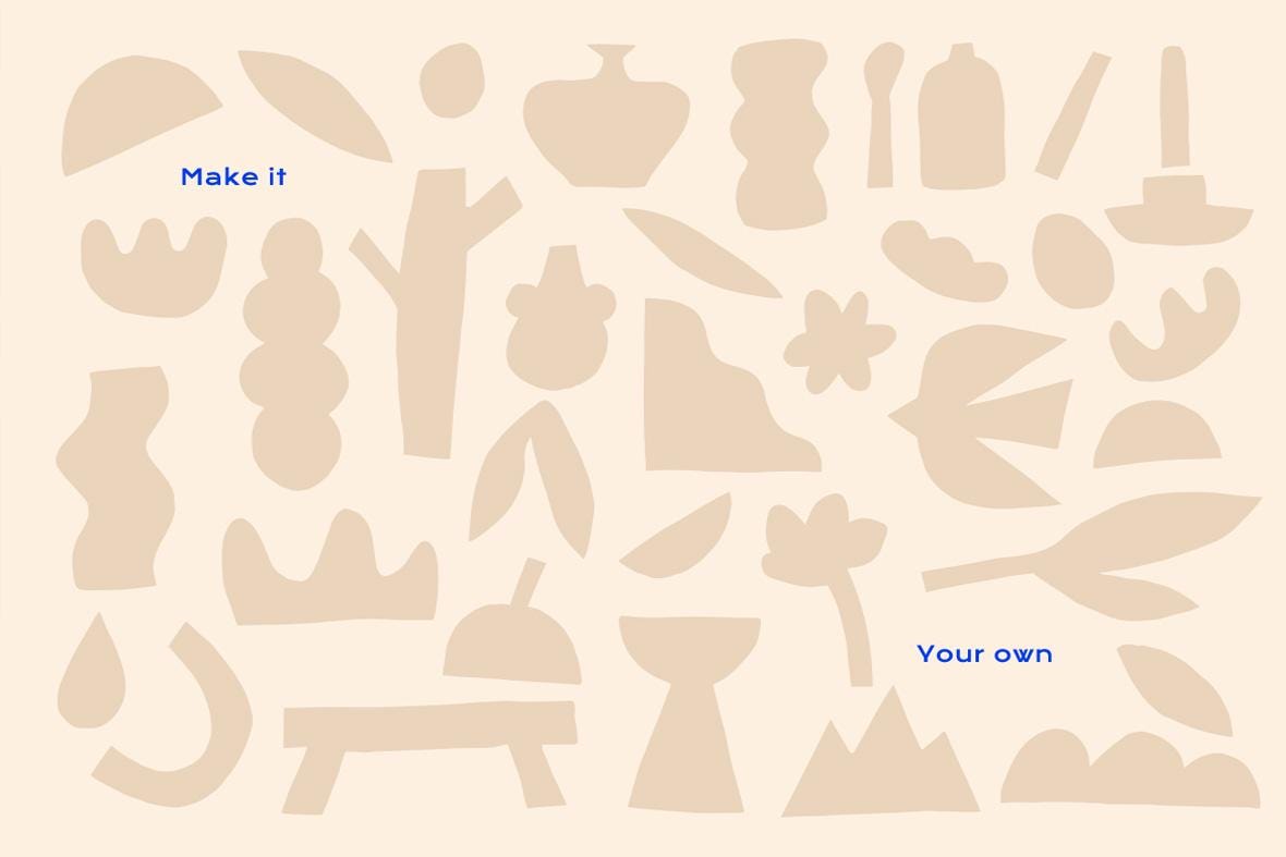 Boho Shapes Clipart Bundle, Handrawn Linocut Vectors, Shape PNG Files ...