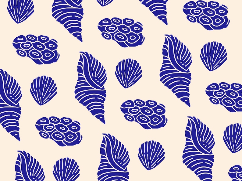 Under the Sea Linocut Clipart, Ocean PNG Files, Vector Sea Creatures ...